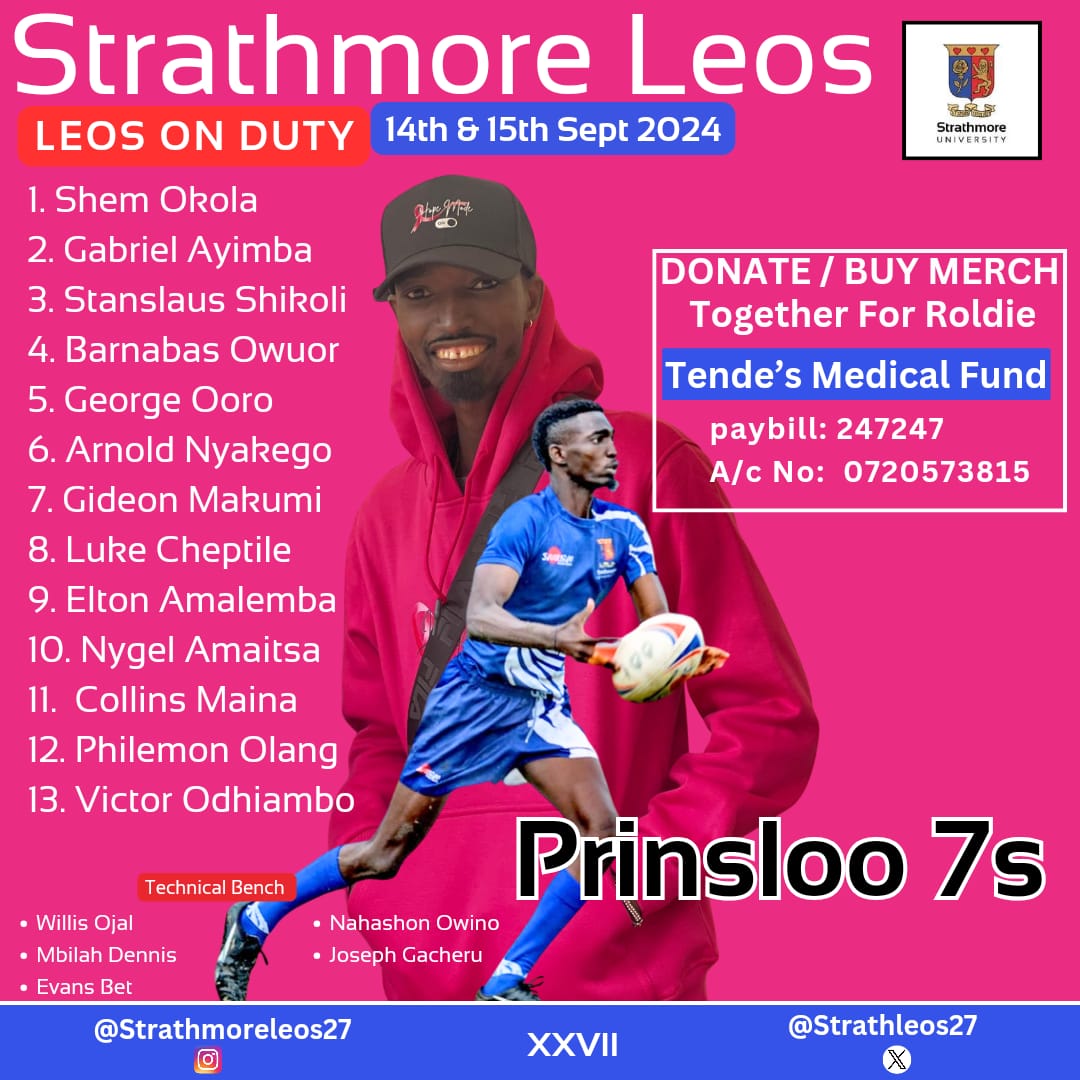 Strathmore Leos make 3 changes as Olang rejoins Squad for Prinsloo 7s